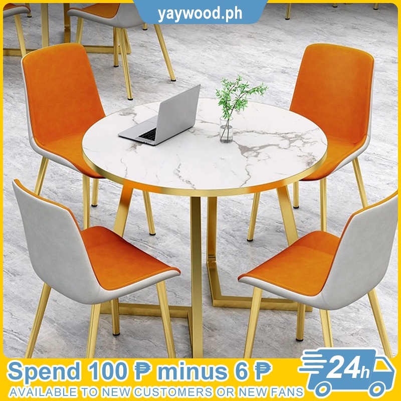 COD⭐Luxury Round Dining Table – Modern Nordic Style Faux Marble ...