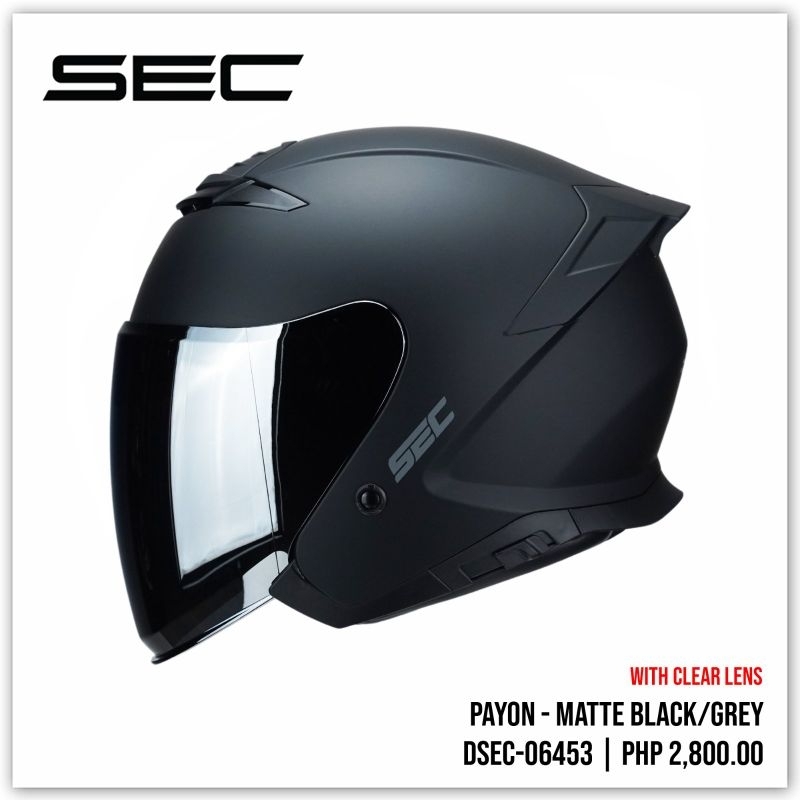 SEC Payon half face helmet dual visor | Shopee Philippines