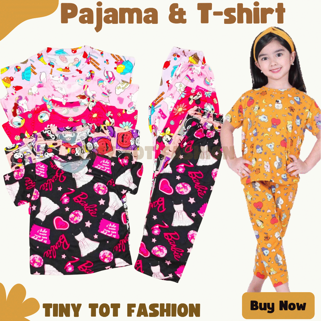 Soft Cotton Spandex Terno Pajama Set for Kids - Character Design ...