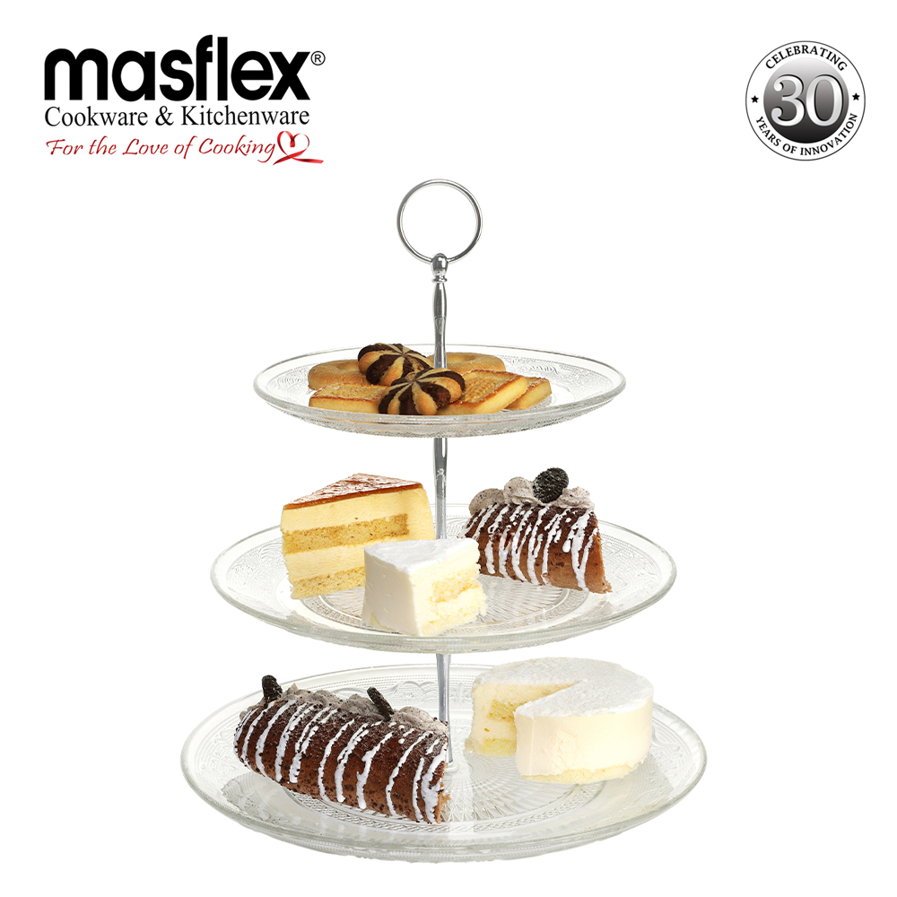 Masflex 3 Tier Round Glass Serving Tray | Shopee Philippines