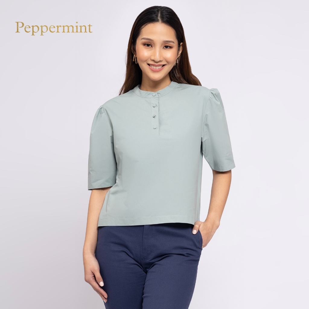 Peppermint Woman Leonidas Blouse (Periwinkle) | Shopee Philippines