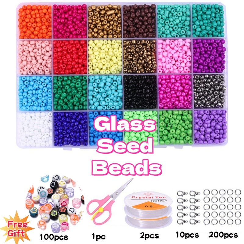 [More Gift]12000pcs 3mm Czech Crystal Charm Beads Glass Seed Beads Set ...