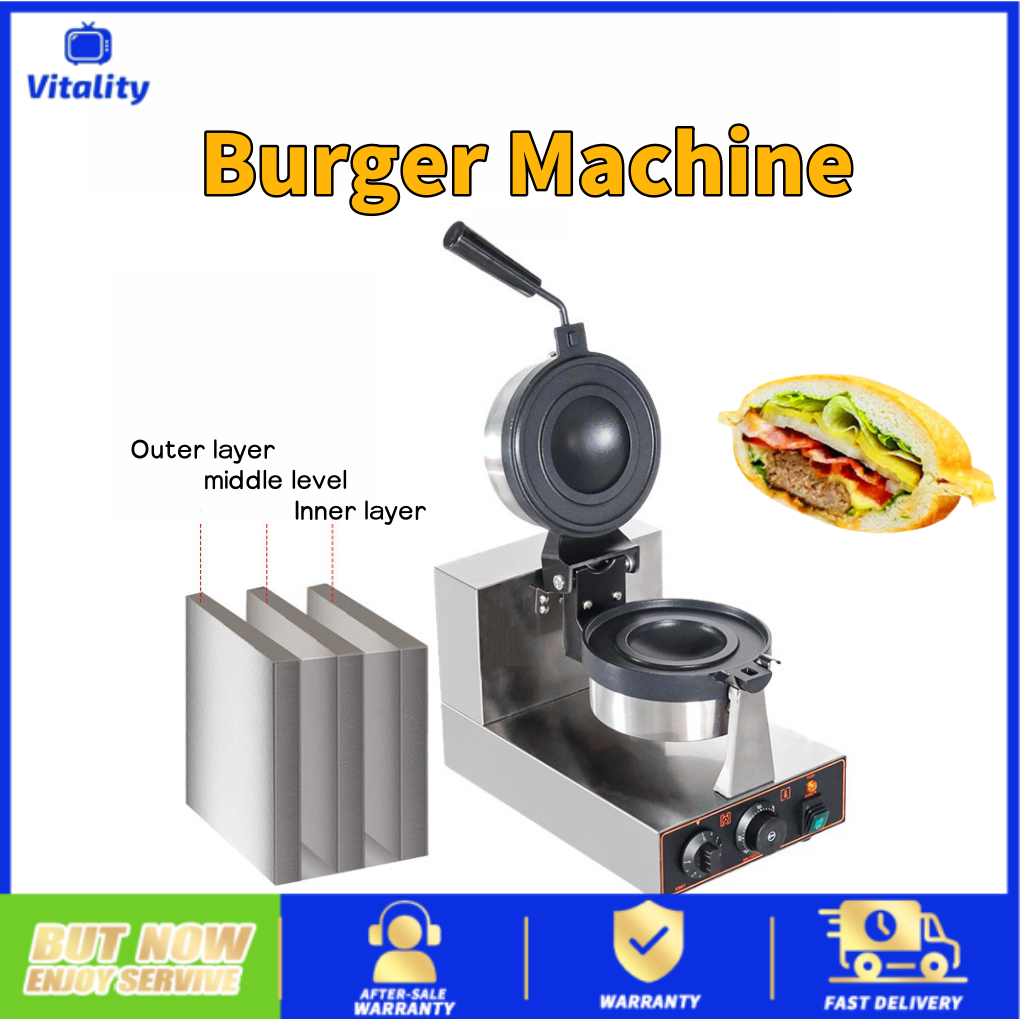 Electric single head non rotatable ice cream burger machine,stainless ...