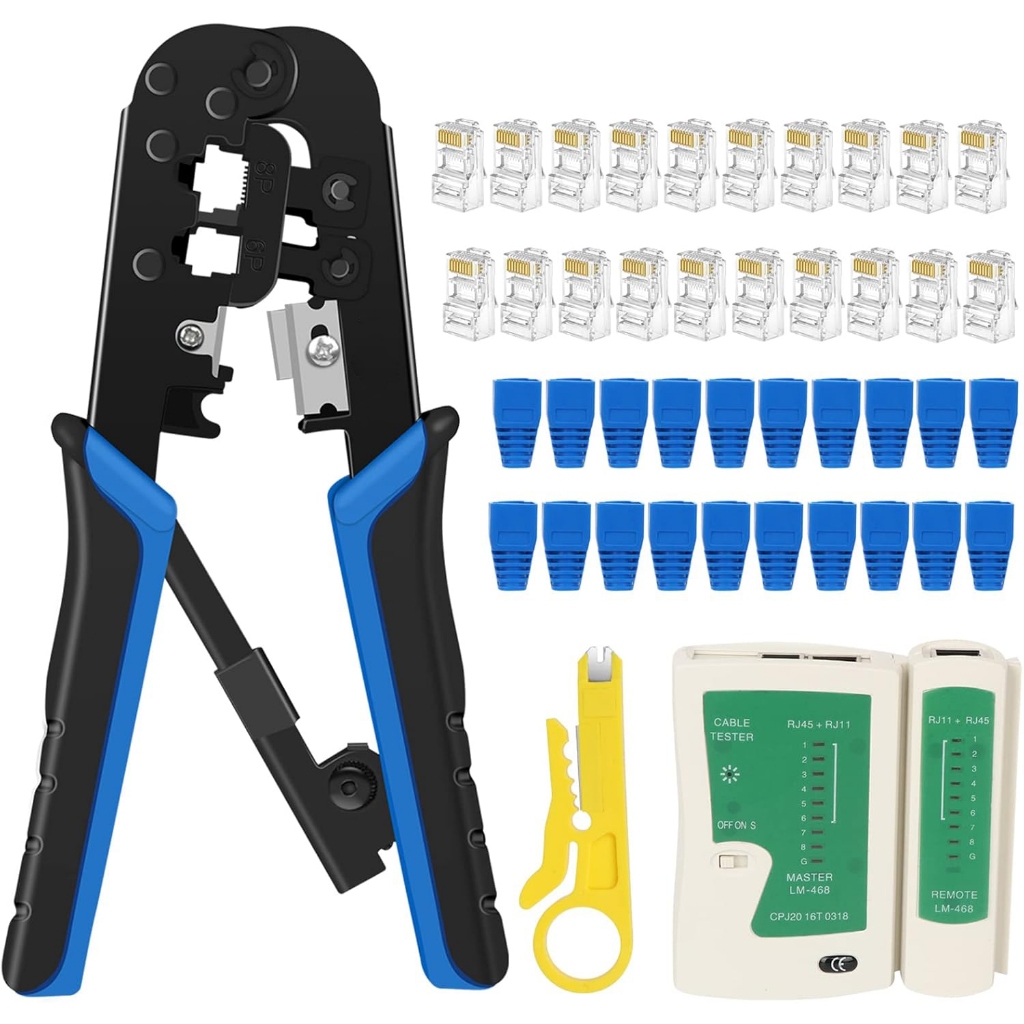 HONI RJ45 Crimping Tool Ethernet Cable Crimper Cutter Stripper Plier ...