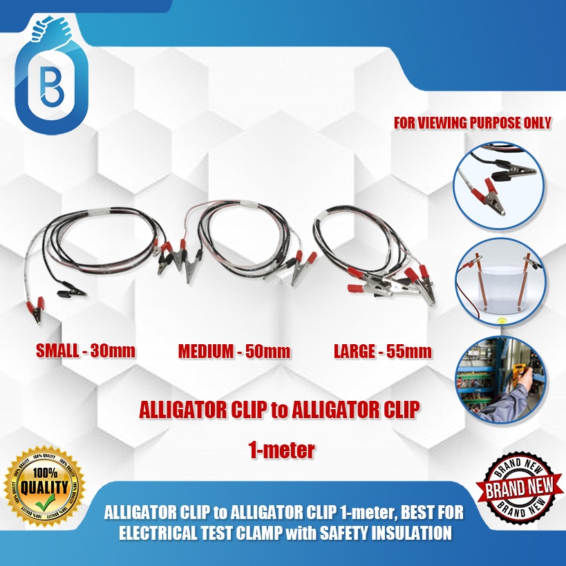 ALLIGATOR CLIP to ALLIGATOR CLIP 1-meter, BEST FOR ELECTRICAL TEST ...