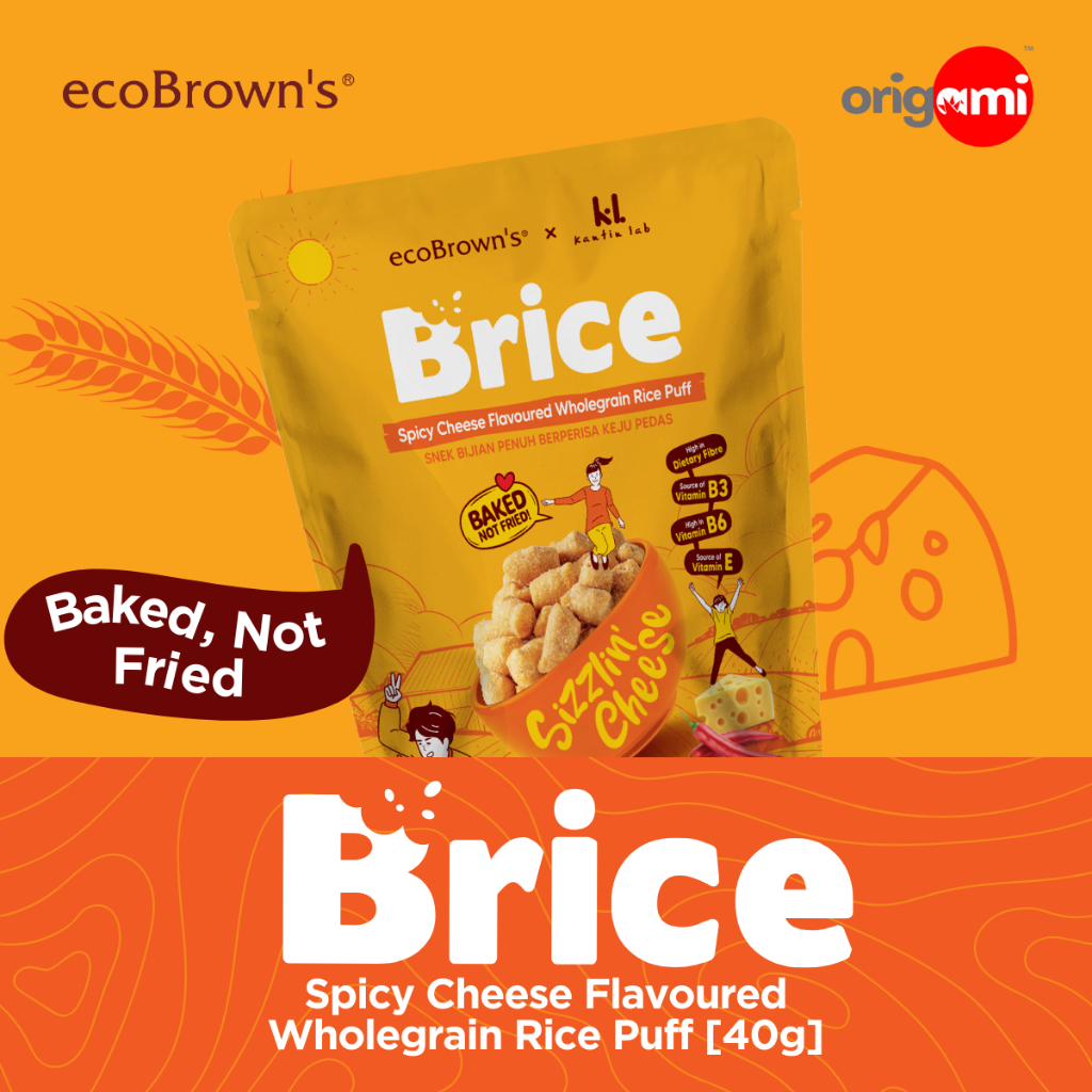 ecoBrown’s Brice Spicy Cheese Flavoured Wholegrain Rice Puff | Shopee ...