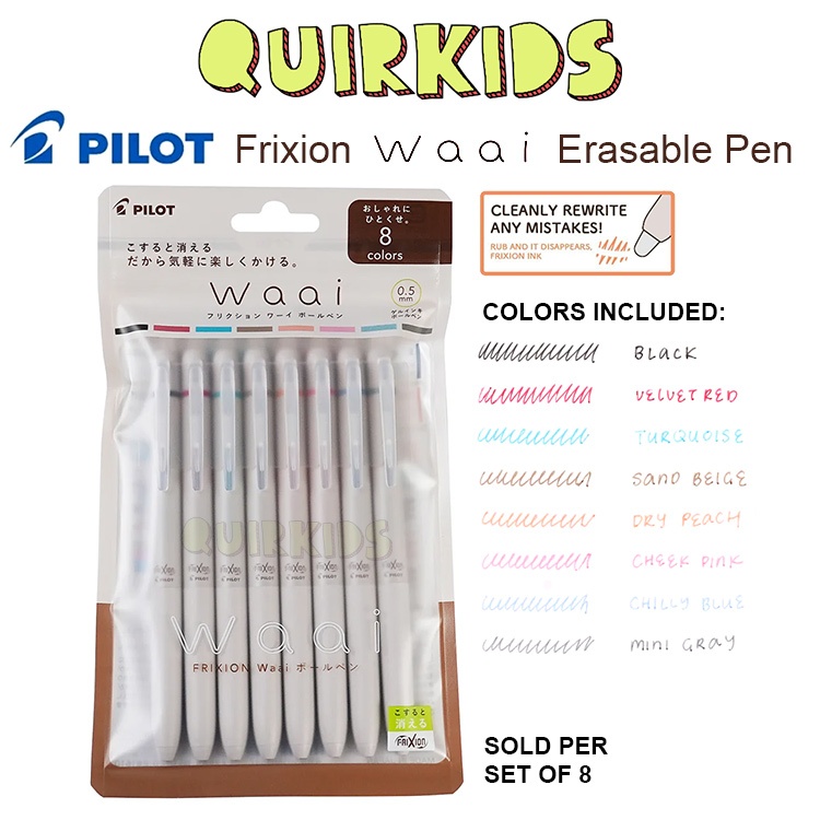 Pilot Waai Set 8 Colors 0.5mm FriXion Erasable Gel Pens | Shopee Philippines