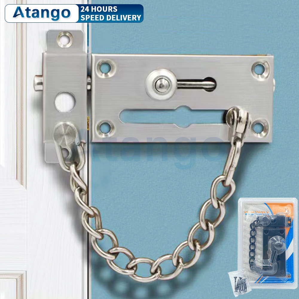 Stainless Steel Anti-Theft Home Metal Door Chain Guard Bolt Lock With ...