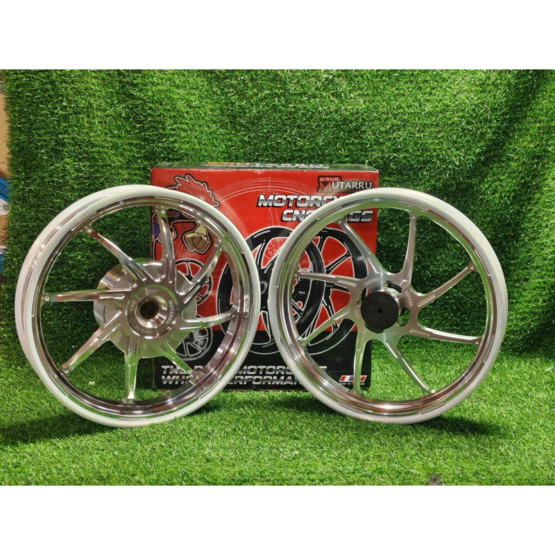 MUTARRU CNC MAGS 4-HOLES for HONDA CLICK 125/150 1.85x14F 2.15x14R SET ...