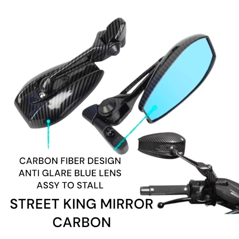 NAPOLEON SIDE MIRROR CARBON/BLACK CLEAR/BLUE LENS | Shopee Philippines