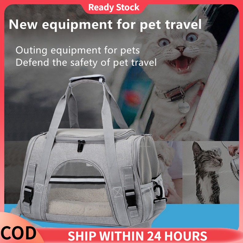 Portable Pet Carrier Mesh Breathable Puppy Cat Dog Carrier Travel Cage ...