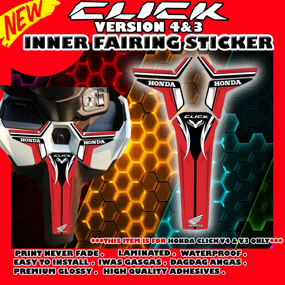 HONDA CLICK 125i V4 & V3 STICKER / HONDA CLICK 125 V3 INNER STICKER ...