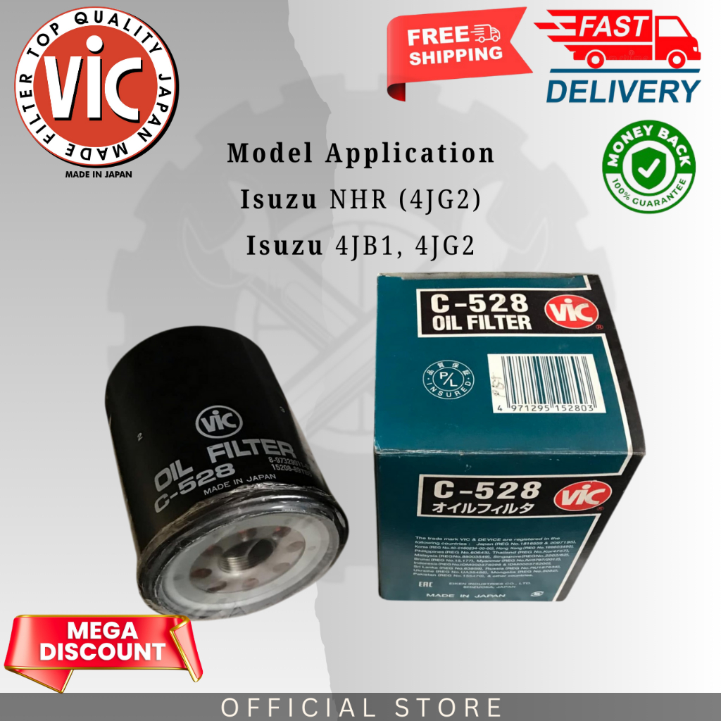 Oil Filter Vic C-528 Isuzu/NHR/4JB1/4JG2 | Shopee Philippines