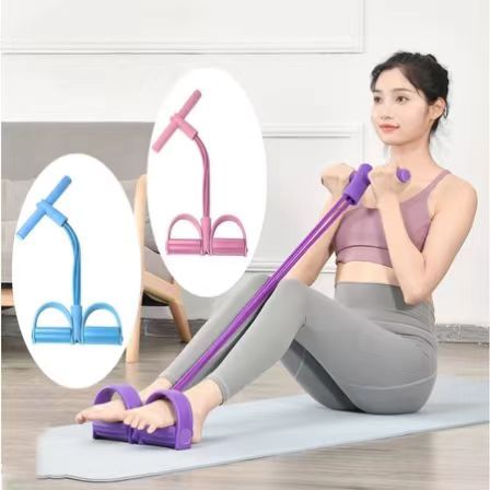 Yoga Training Resistance Band Sit-ups Fitness Workout Foot Pedal Tummy ...