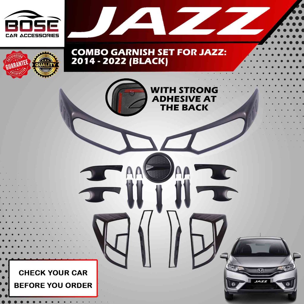 Honda Jazz Garnish Cover Set Black / Chrome 2014 - 2022 / Honda Jazz ...