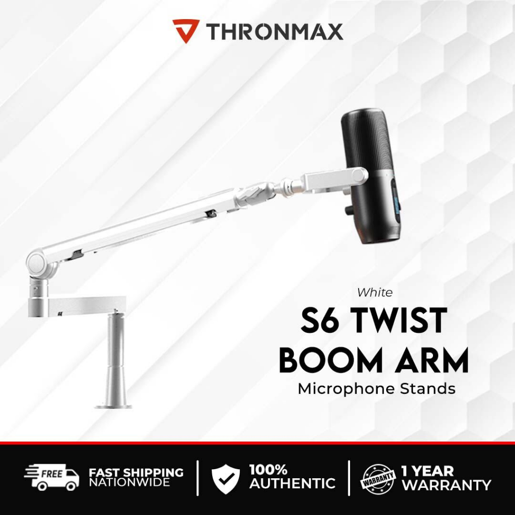 THRONMAX S6 Twist Microphone Boom Arm,Low Profile Mic Stand with Cable ...