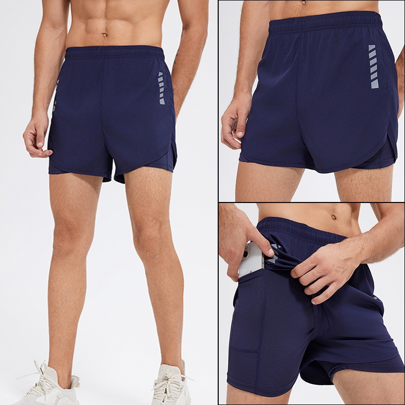 G510# Unisex Sports Dri-fit Taslan Workout Running Shorts With Cycling ...