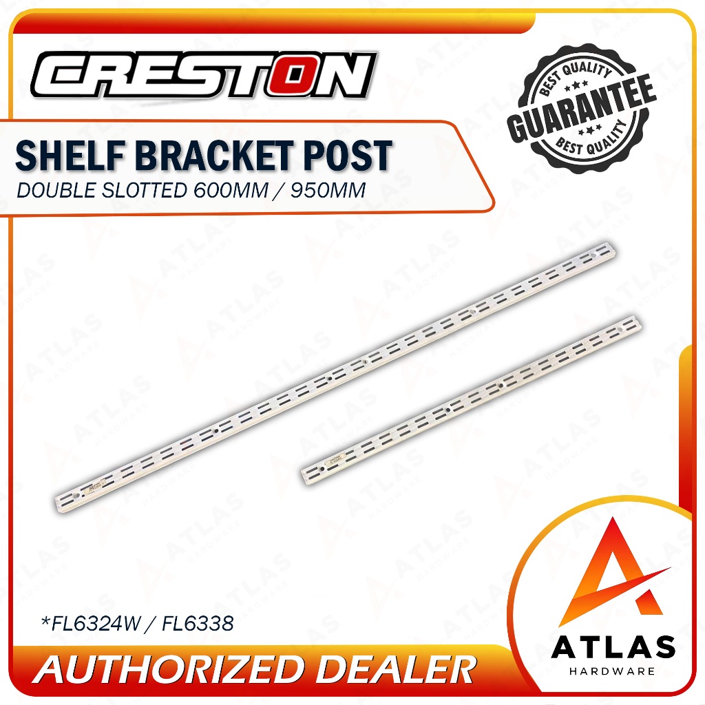 CRESTON Double Slotted Shelf Bracket Post 950mm (FL-6338W) and 600mm ...