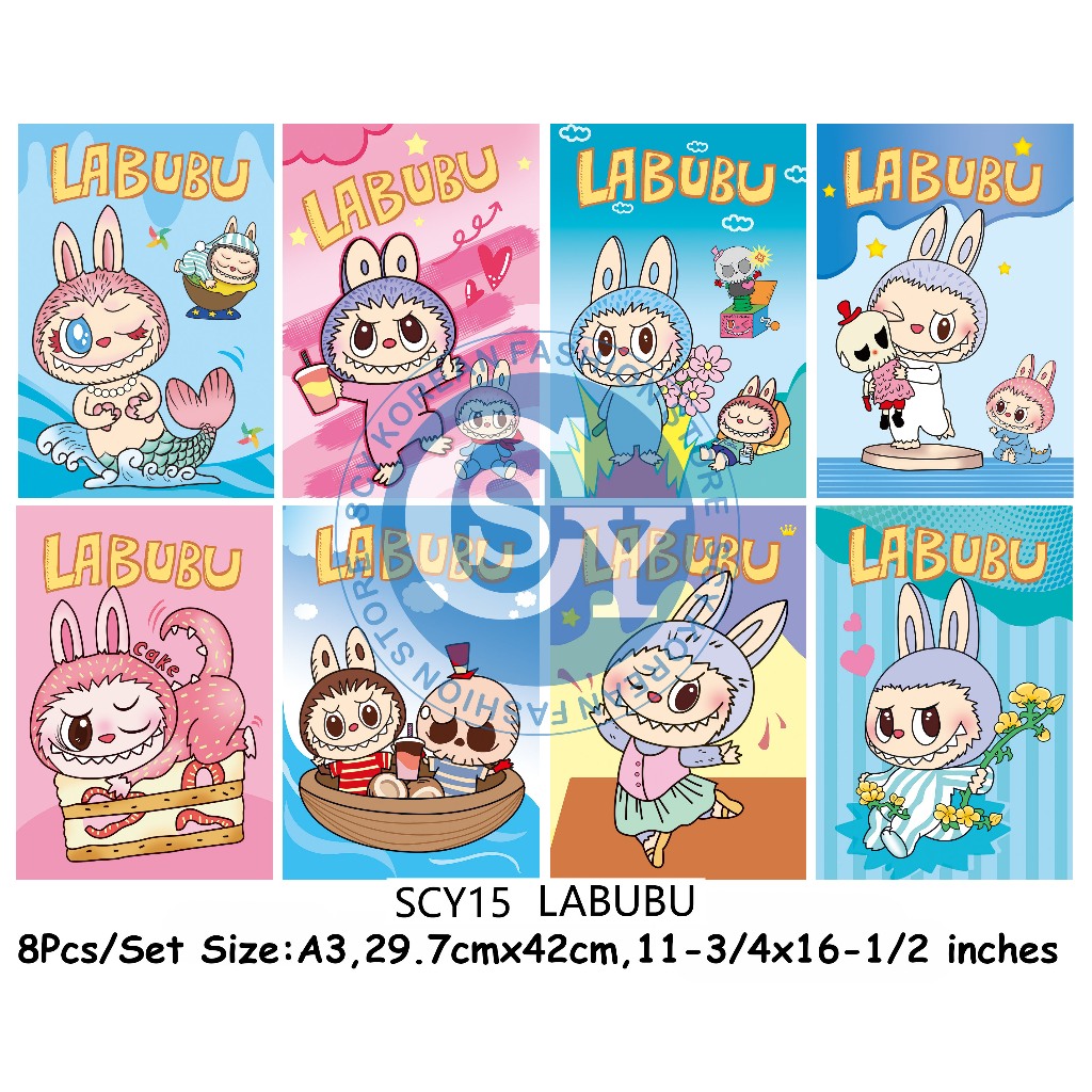Labubu Poster 8Pcs set A3 Size | Shopee Philippines