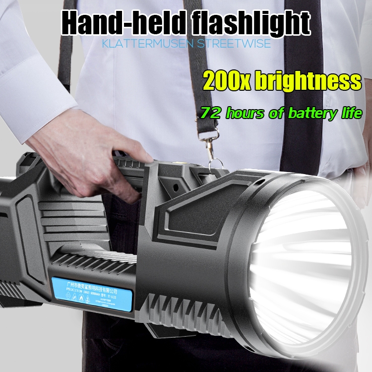 Super bright Portable Hand big flashlight rechargeable heavy duty ...