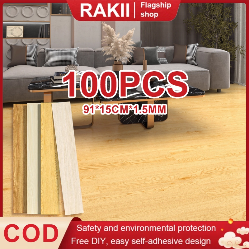 PVC Floor Sticker Waterproof Removable Vinyl Floor Home Decorative Wood ...