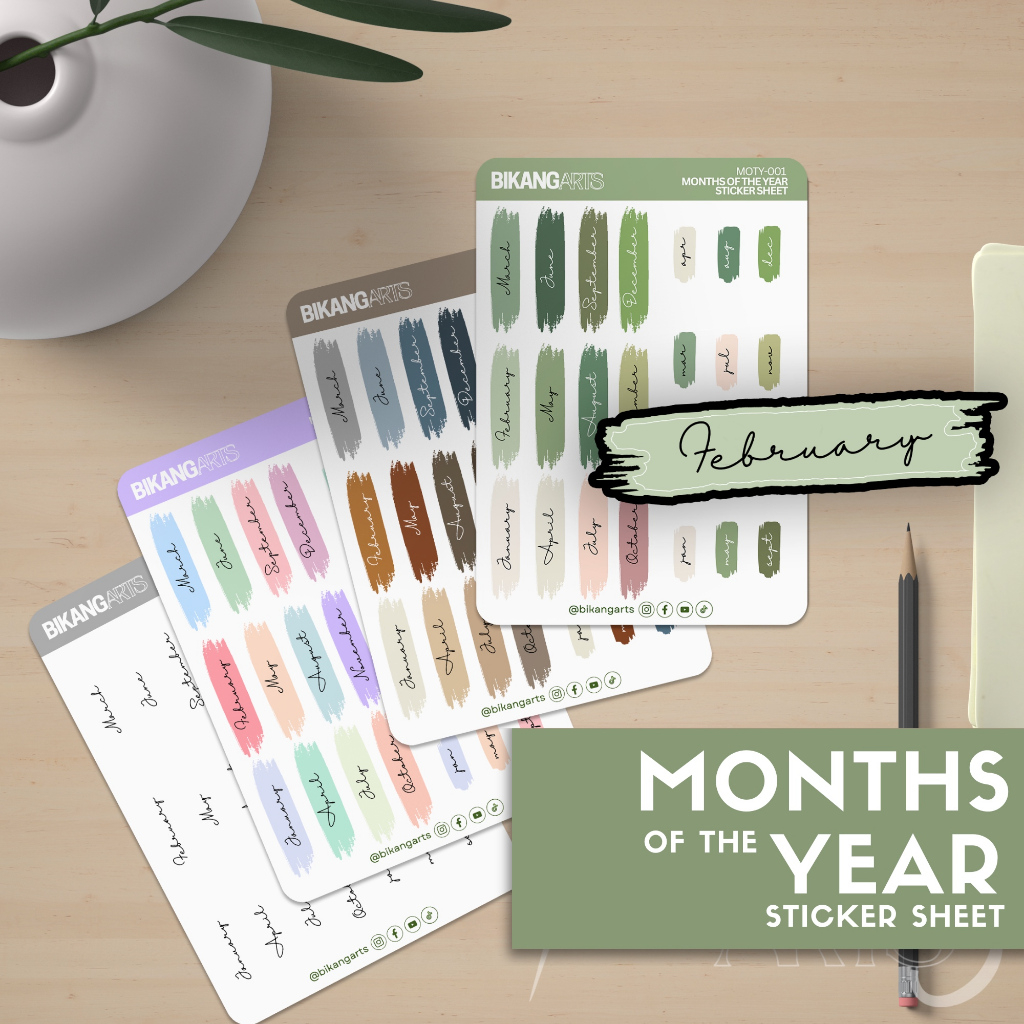 Months of the Year - Planner / Journal / Label Sticker by BikangArts ...
