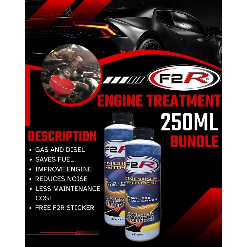 F2R Complete Engine Oil Treatment 250ml (2 Bottles) for Gas & Diesel W/ F2R Sticker - COD | ON ...