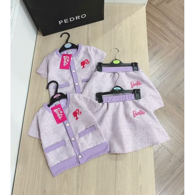 LMC Barbie Tweed Skirt set for kids girl | Shopee Philippines