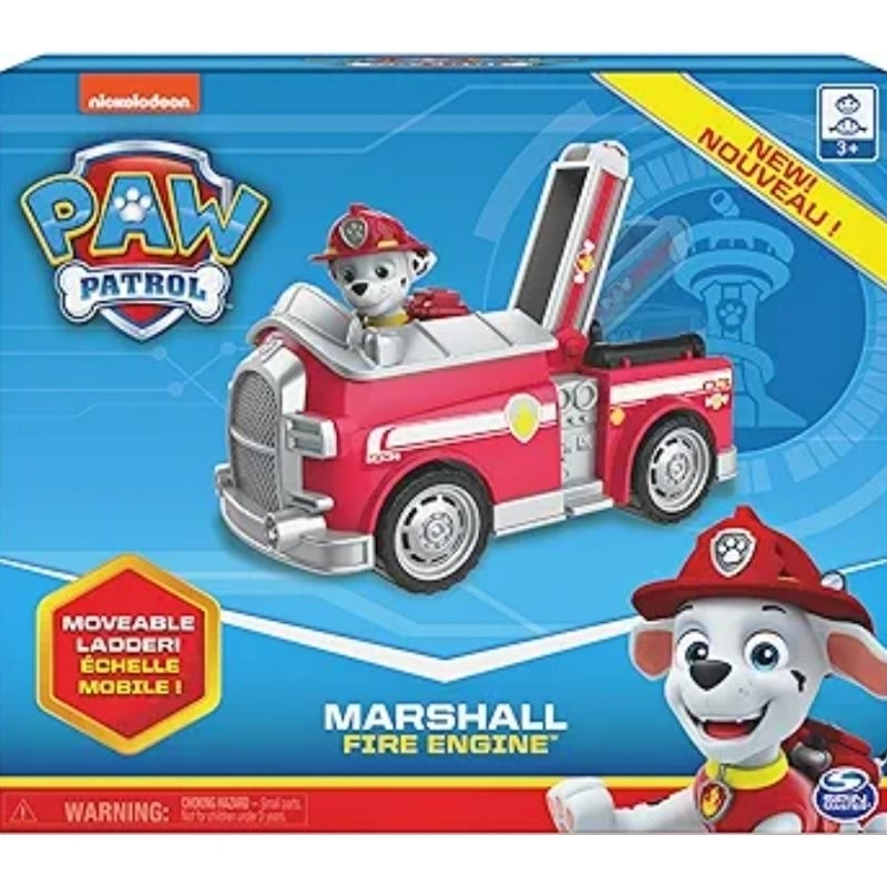 Paw Patrol, Marshall’s Fire Engine Vehicle with Collectible Figure ...