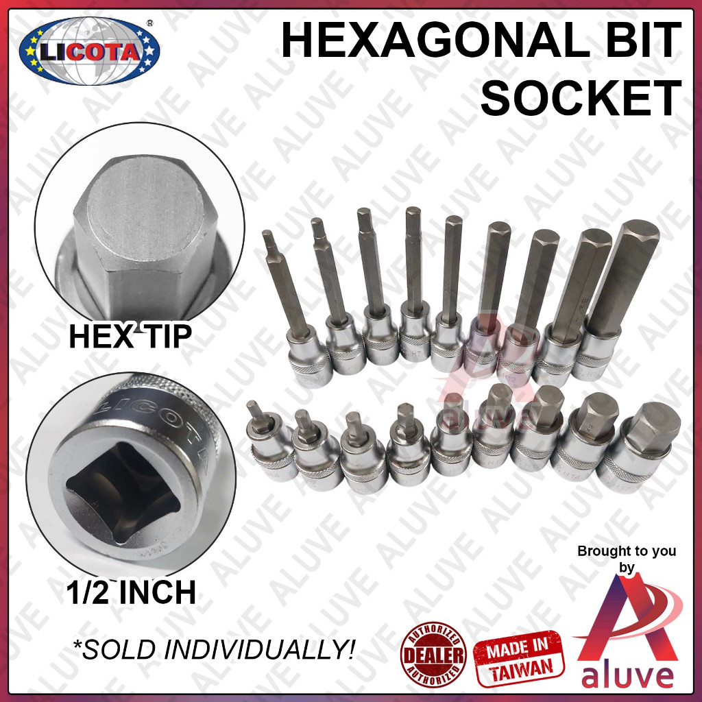 Licota 1/2 drive Hex Bit Socket 55mm or 100mm length sold per piece ...