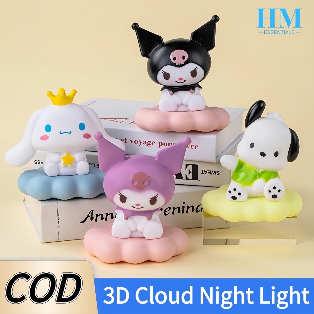 Kuromi 3D Cloud Night Light Sanrio Melody Night Lighting Decorative ...