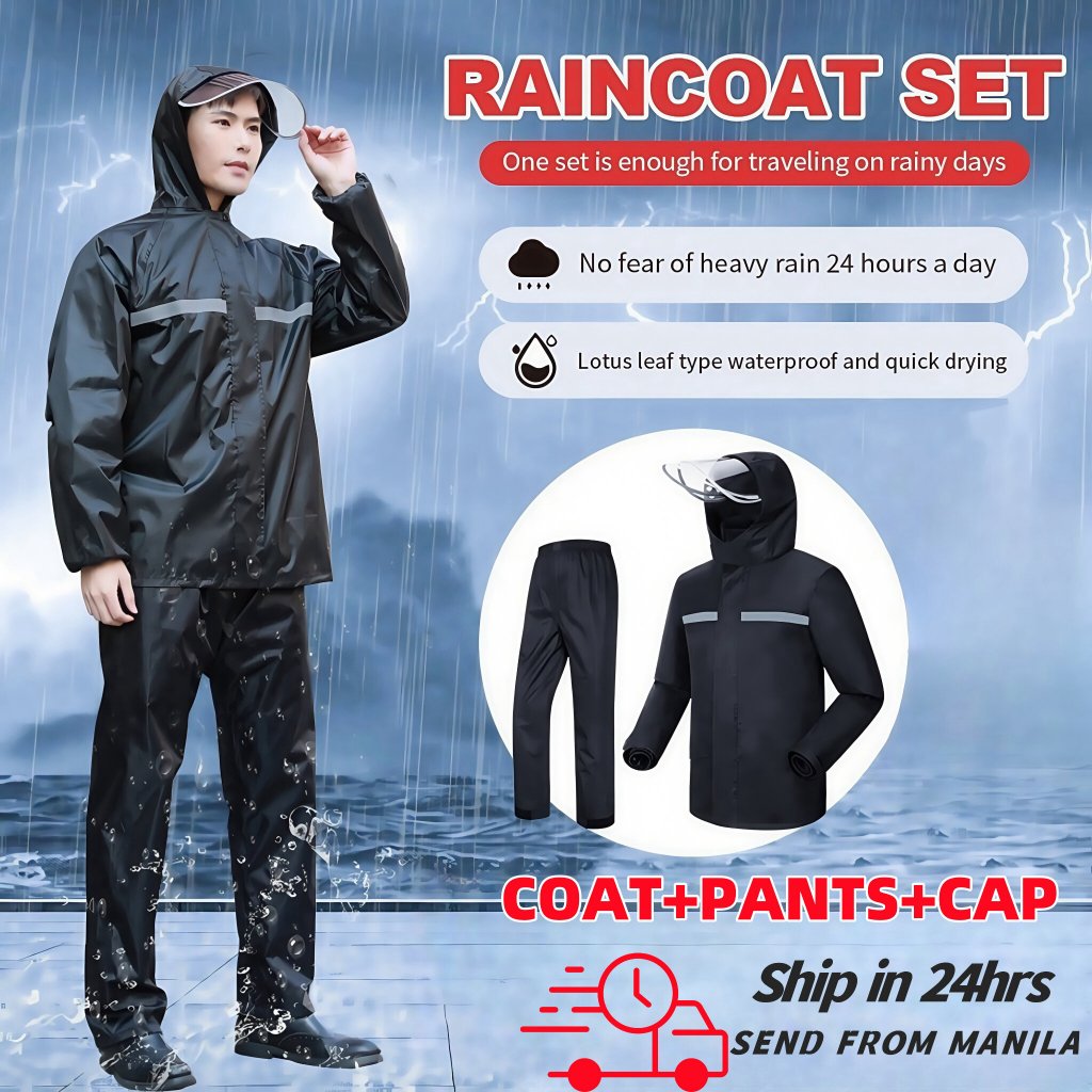 Waterproof Rain Coat For Motorcycle With Transparent Faceshield ...