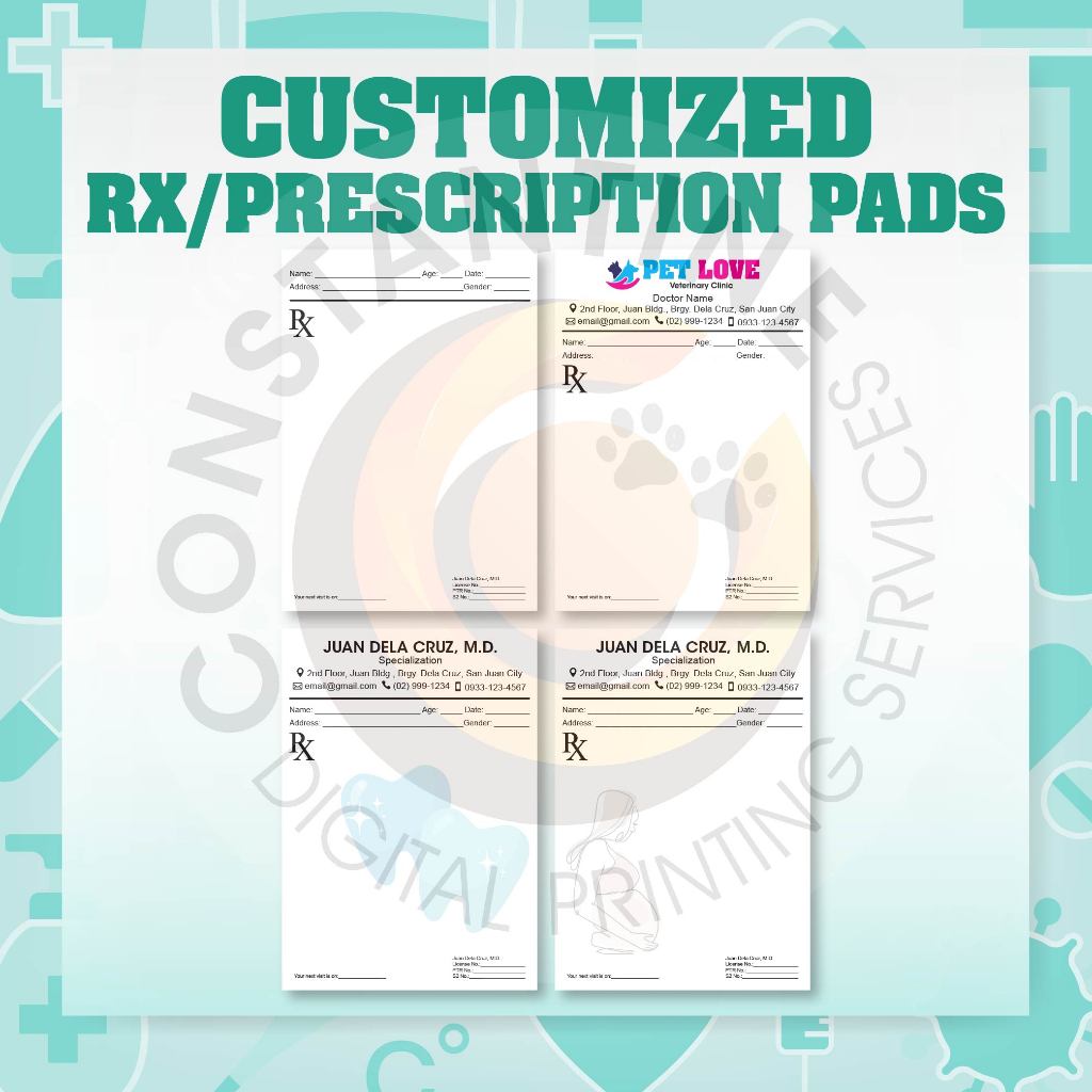 RX Pads/Prescription Pads A5 & A6 Size Customized Design & Medical ...
