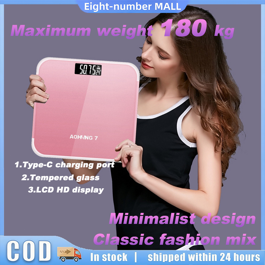 Iscale Digital LCD Electronic Tempered Glass bathroom weighing Scale weighing scale for human ...