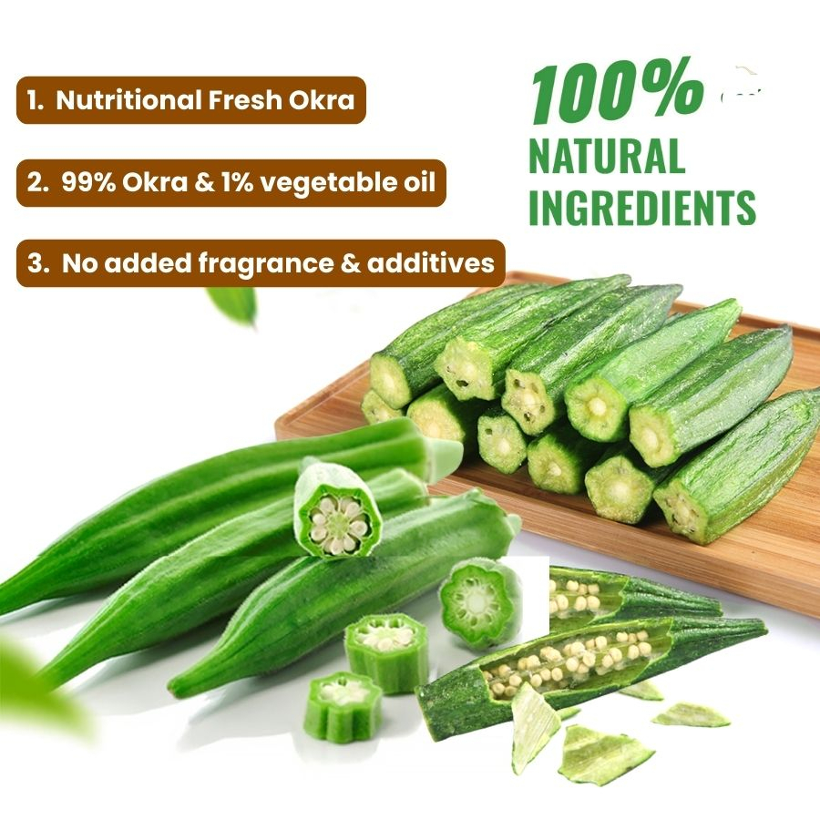 (Buy One Get One Free) Crispy Dried Okra Vegetable Snack Chips 100% ...