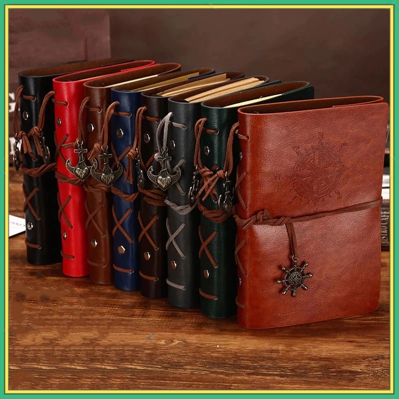 Retro Pirate loose Book Spiral Notebook PU Leather Notebook Travel ...