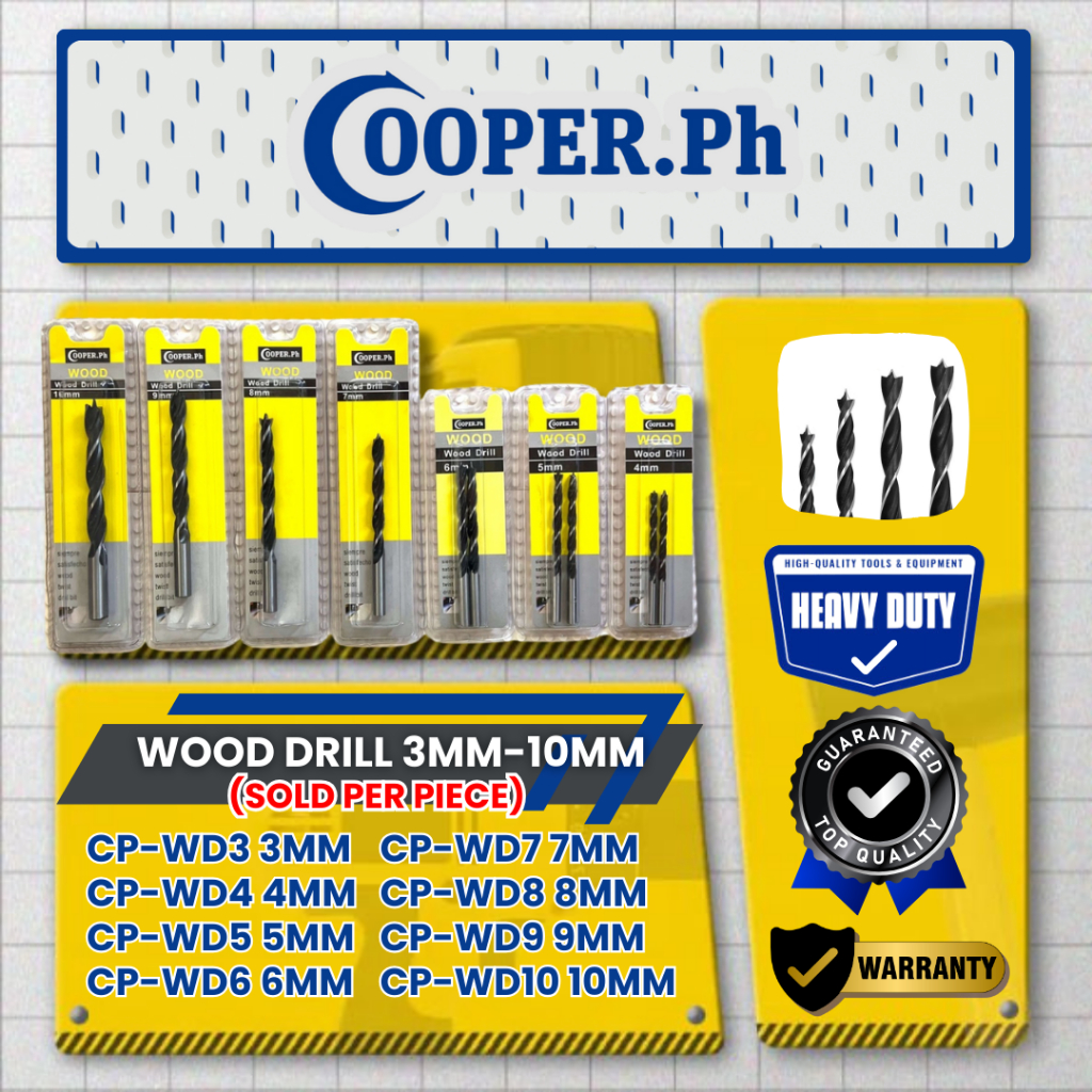 Cooper.ph high quality Wood Drill 3mm-10mm CP-WD3-10 | Shopee Philippines