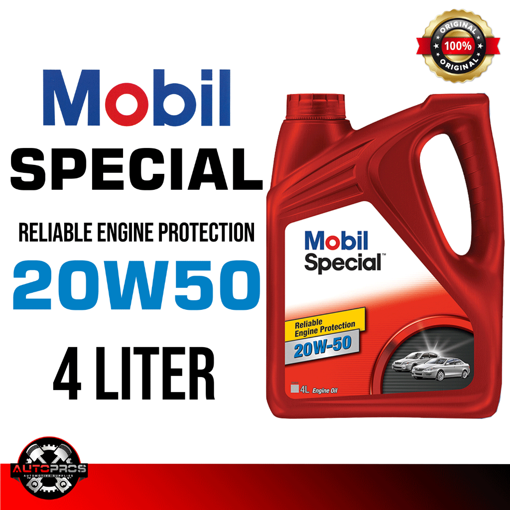 MOBIL Special 20W-50 Engine Oil 4 Liters / 1 Liter - API SL, SJ ...