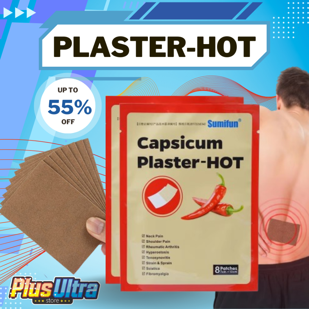 Original Capsicum Hot 8 Patches Heat Away Neck, Shoulder, Back and Body ...