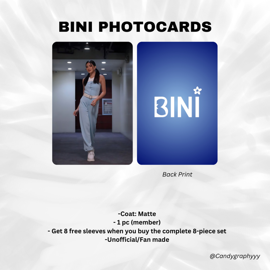 Bini Photocards (Maloi, Colet, Sheena, Gwen, Stacey, Jhoanna, Mikha ...