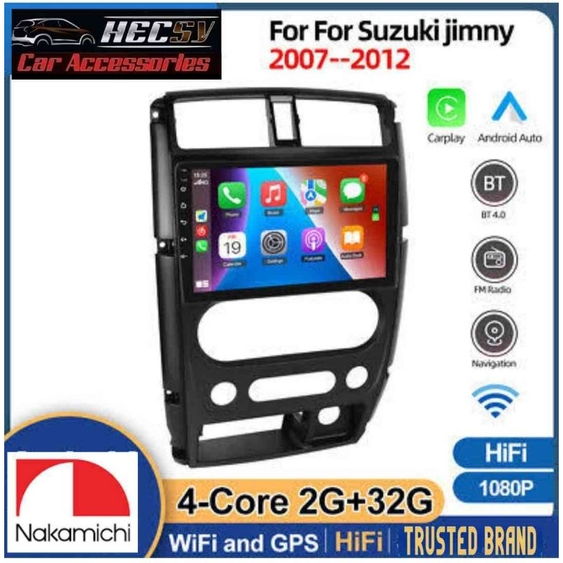 Jimny 9" Android Head Unit Apple CarPlay Android Auto NAKAMICHI Monitor ...