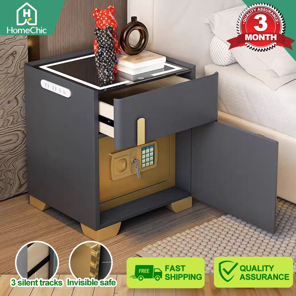 Smart bedside table, light luxury, simple, modern, hidden safe ...
