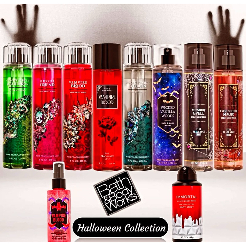 Baths and Body Works Haloween Collection Mist; Vampire Blood/ Wicked ...