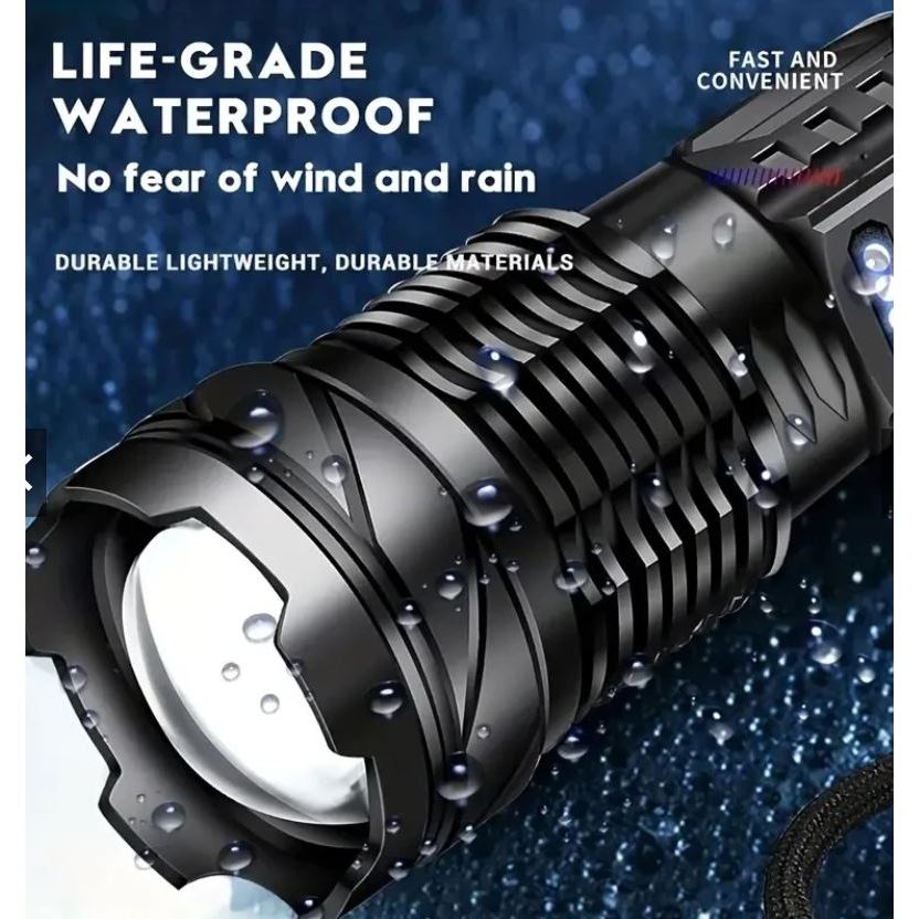 Zoom in Flashlight Multifunction Telescopic Rechargeable Flashlight ...