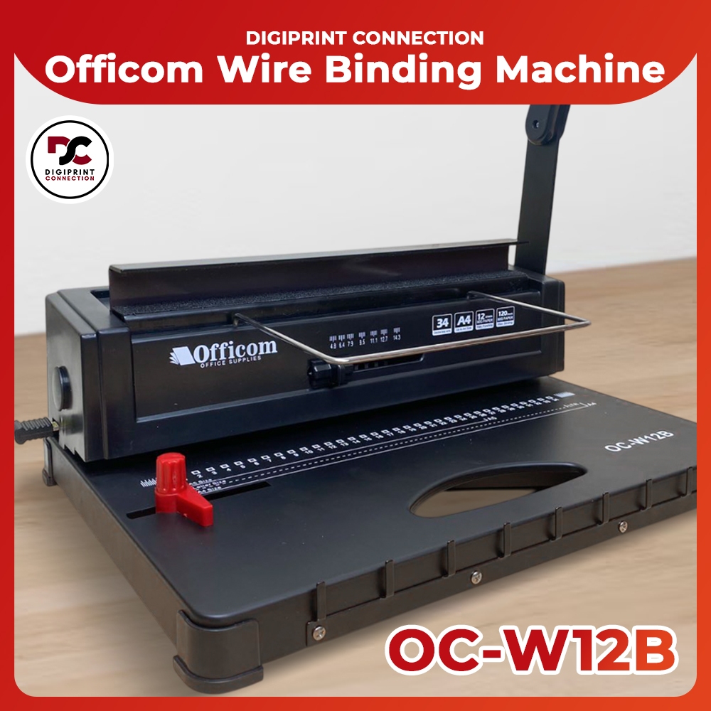 Officom Wire Binding Machine OC-W12B Black A4 Max 12 Sheets, Adjustable ...