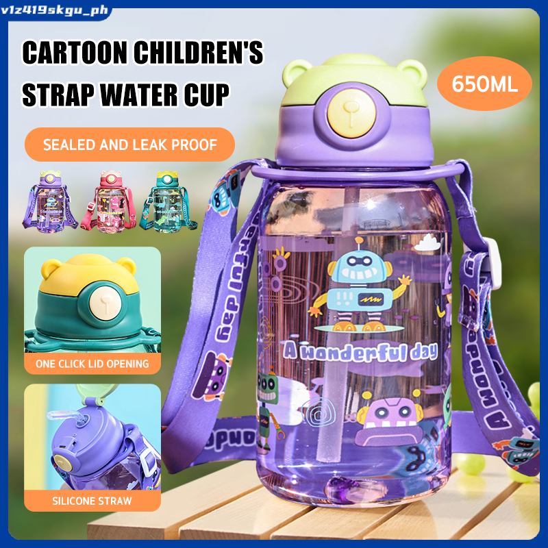 650ml water bottle for kids Cartoon Leak proof water cup cartoon bear ...