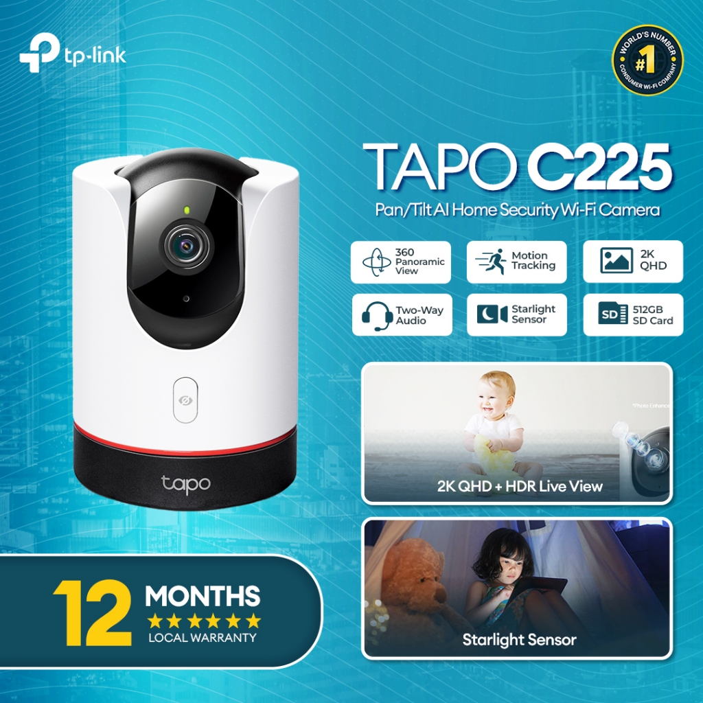 TP-Link Tapo C225 Pan/Tilt AI Home Security Wi-Fi Camera Smart AI Detection | Shopee Philippines