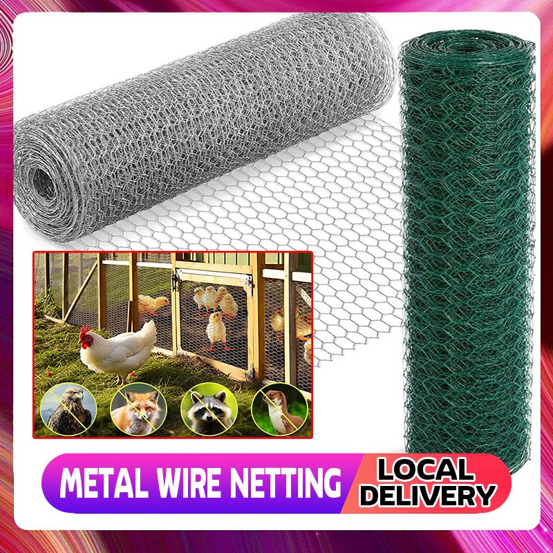 30M Hexagonal Chicken Cage Wire Mesh Garden Poultry Fence Galvanized ...