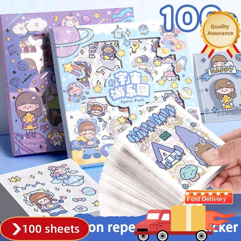 100 Pcs Sticker Cute Diary Sticker Scrapbook Design Girls Sticker ...