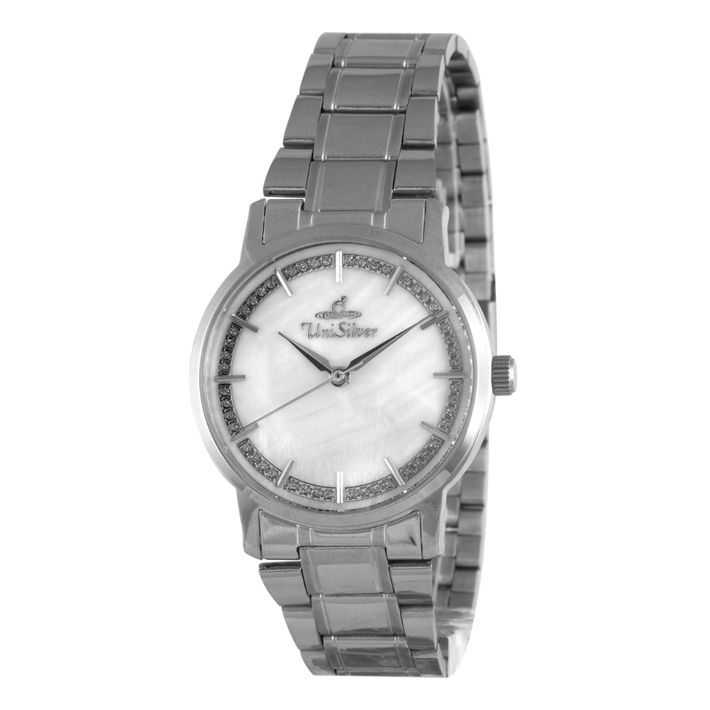 UniSilver TIME Women's Silver / White Analog Stainless steel watch ...